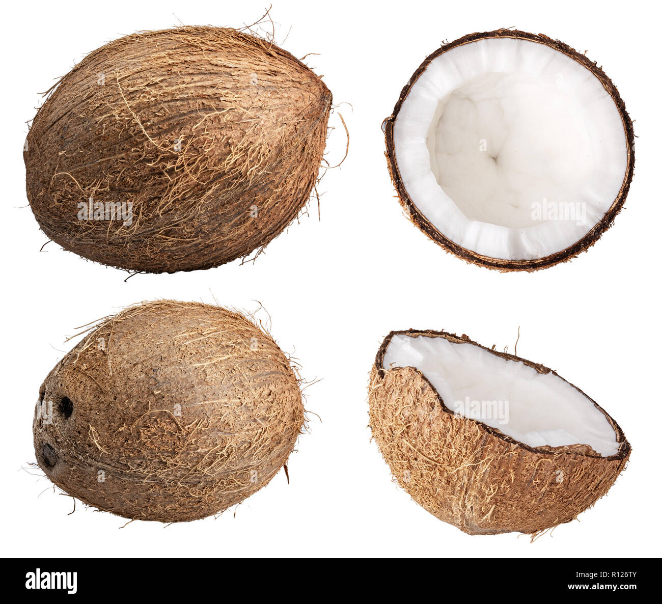 Group of coconuts isolated on white background Stock Photo - Alamy