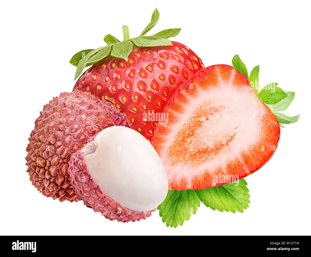 Fresh sweet lychee isolated on white background with clipping path ...