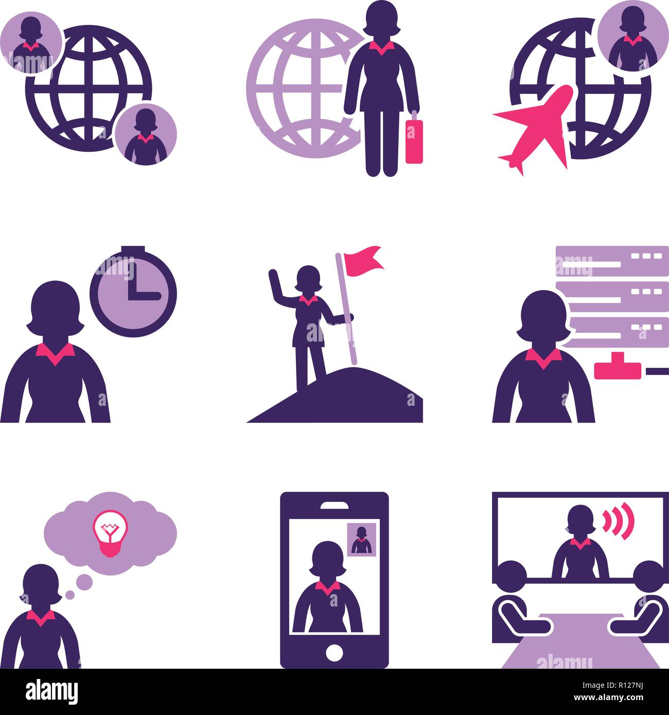 Business businesswoman leader meeting Stock Vector Images - Alamy