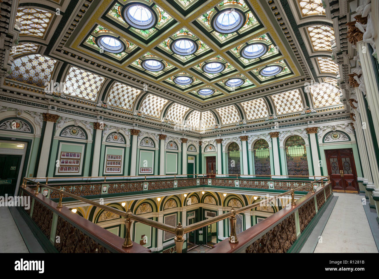 The Victoria Hall, the beautiful glass roofed atrium of Halifax Town ...