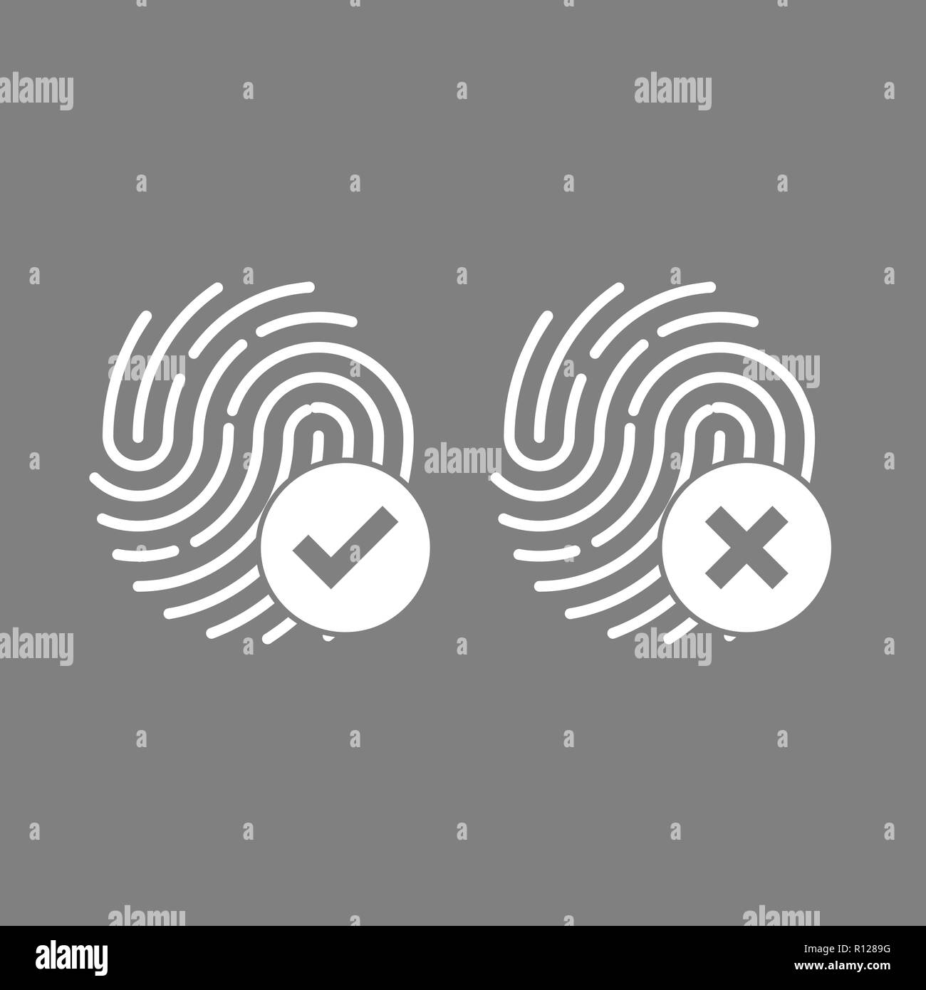 Identification symbol. Fingerprint icon. Vector illustrations. Flat ...