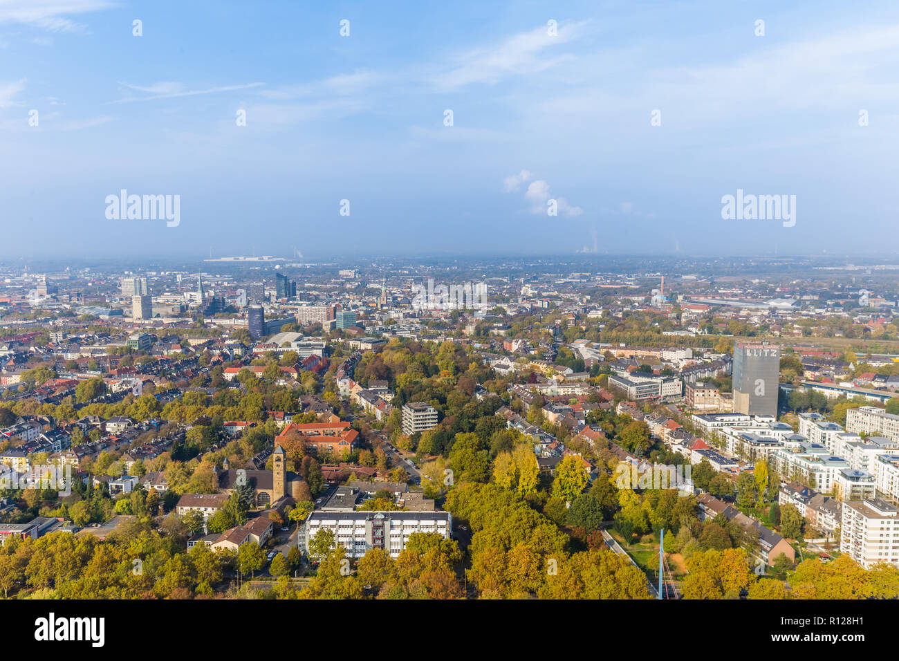 Aerial panorama from Florianturm telecommunications tower and landmark ...