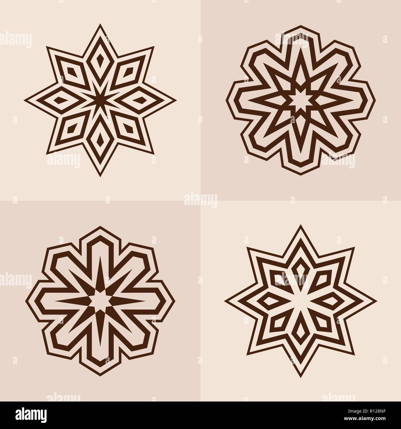 Abstract symmetric geometric shapes, symbols for your design. Vector ...