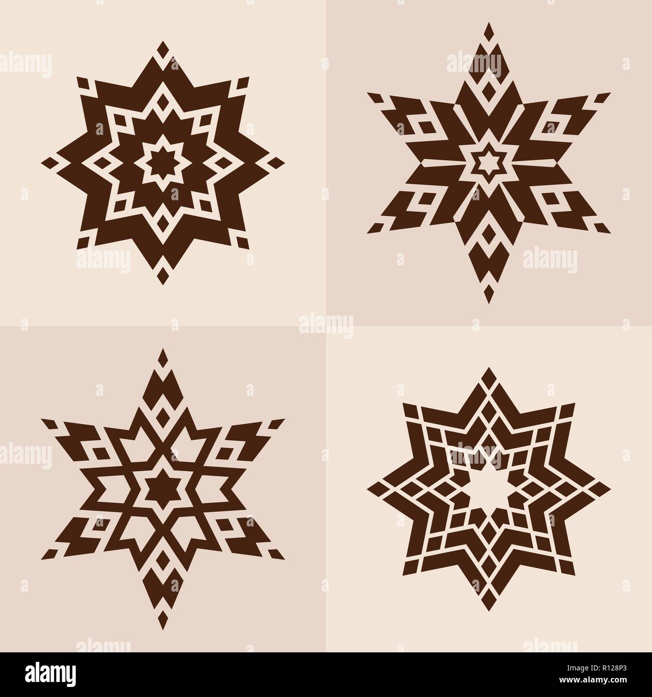 Abstract symmetric geometric shapes, symbols for your design. Vector ...