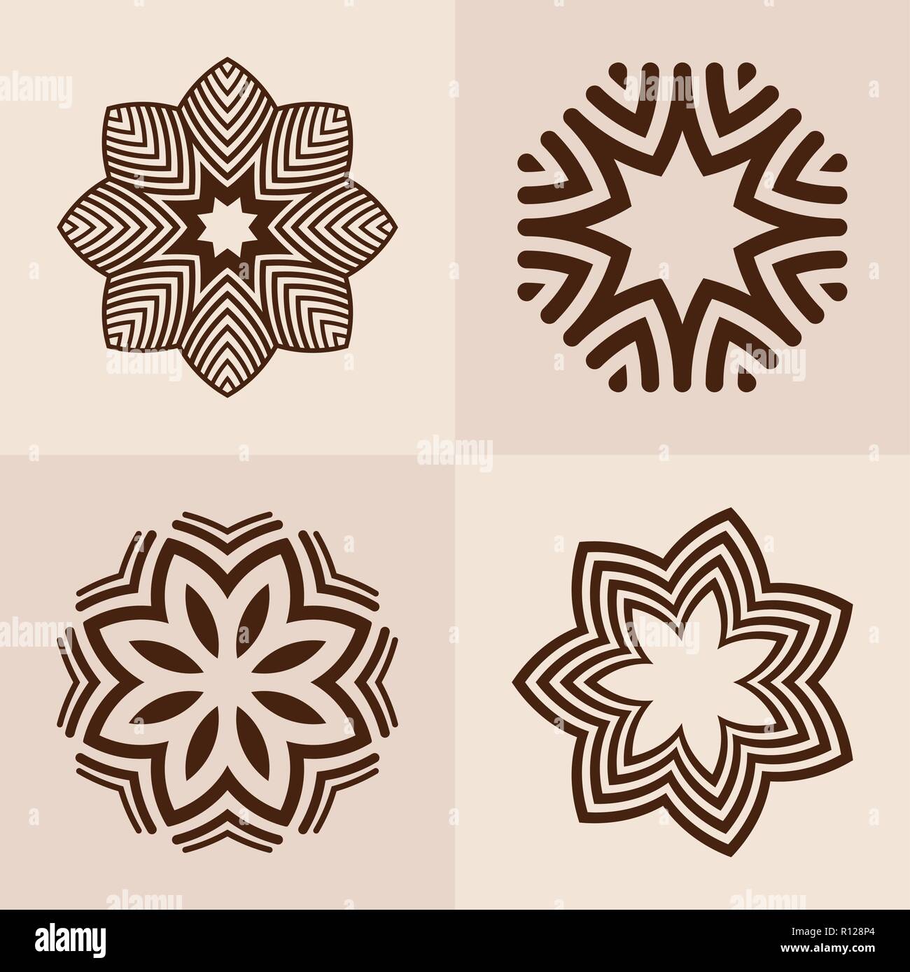 Abstract symmetric geometric shapes, symbols for your design. Vector ...