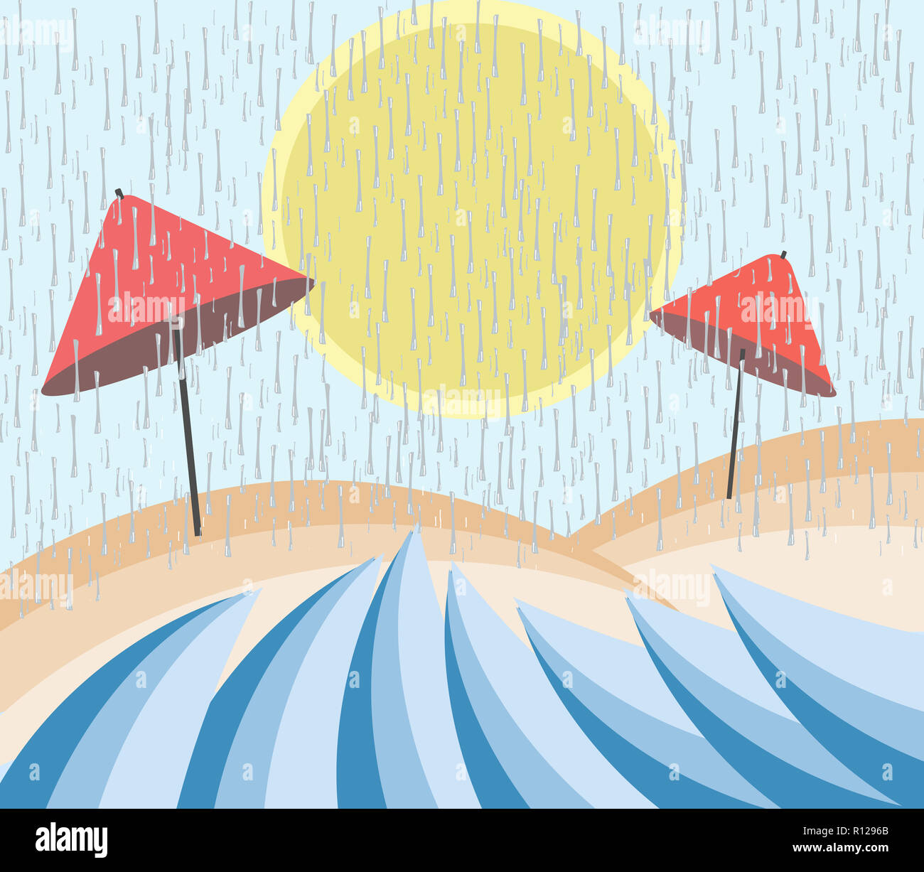 Rain on a beach Stock Photo - Alamy