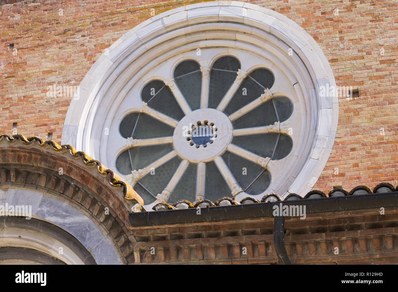 Church rosette in Tolentino - Rose window (Italy, Europe Stock Photo ...