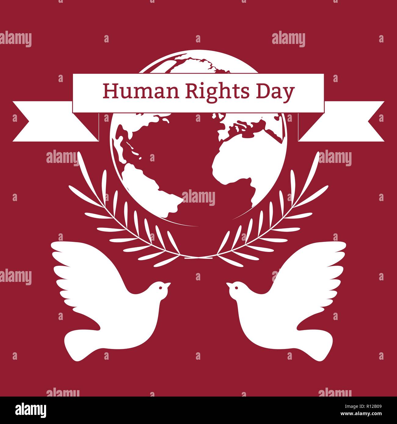 Human Rights Day. The concept of a social holiday. Planet Earth, olive ...