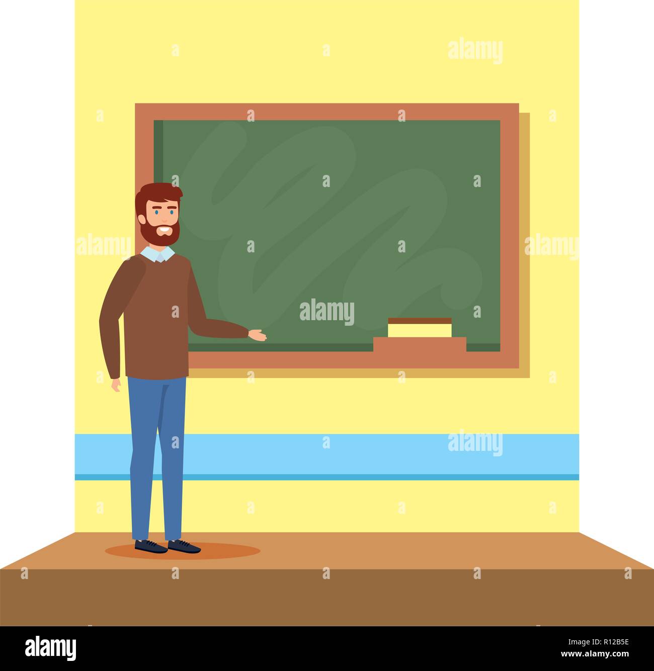 Male teacher teaching lesson in Stock Vector Images - Alamy