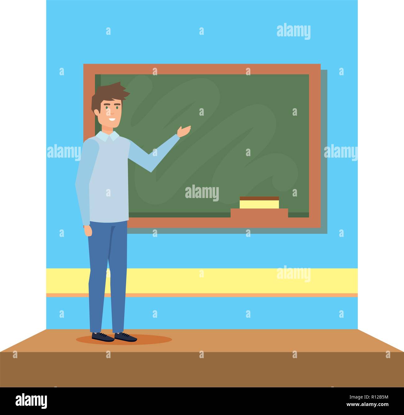 Male teacher teaching lesson in Stock Vector Images - Alamy