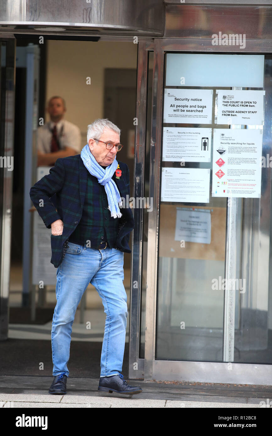 Victim Andy Potts, 67, leaving Tameside Magistrates' Court, in Ashton ...