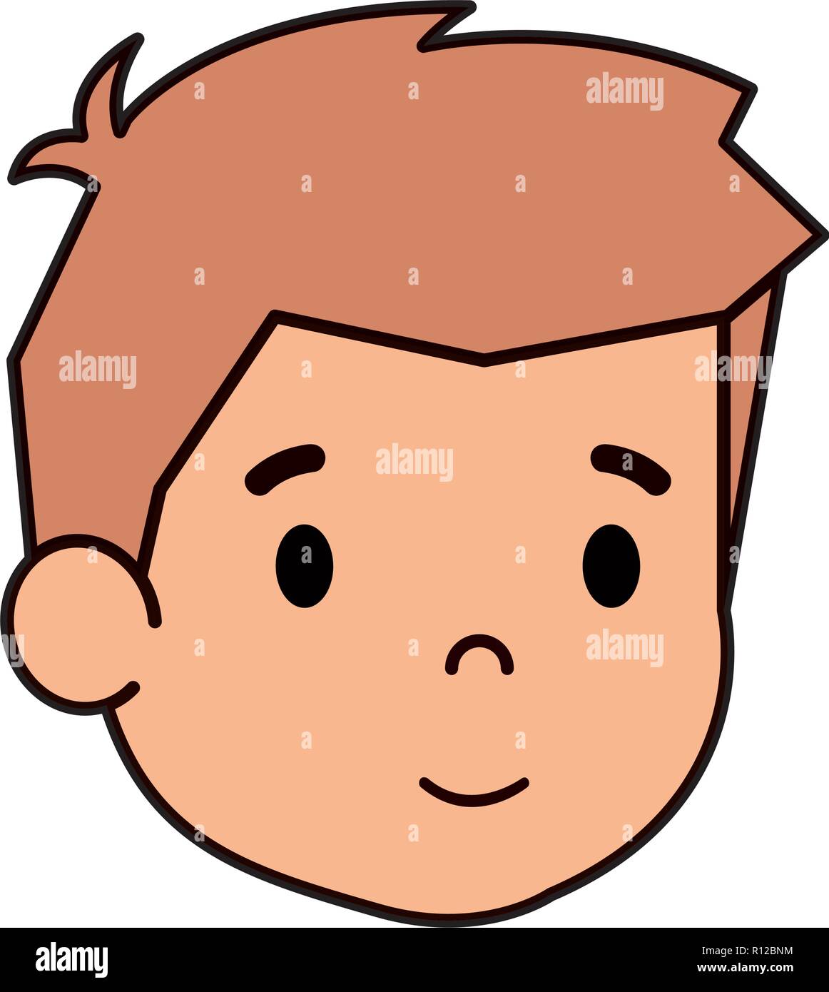 cute little boy head character vector illustration design Stock Vector ...