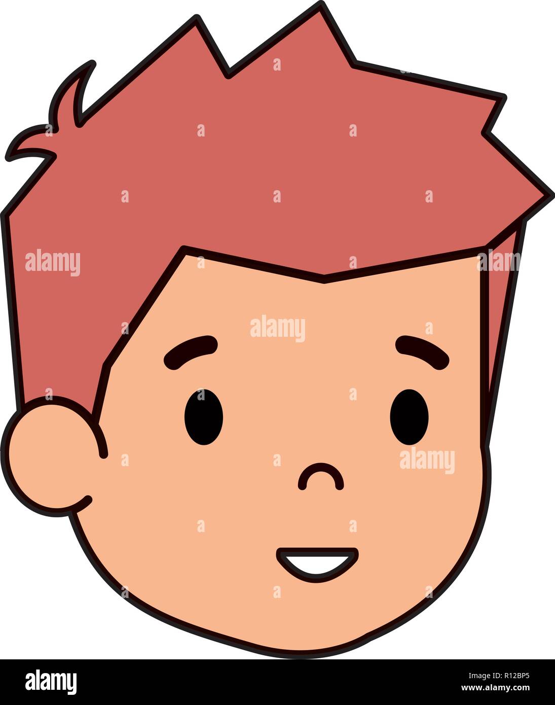 cute little boy head character vector illustration design Stock Vector ...
