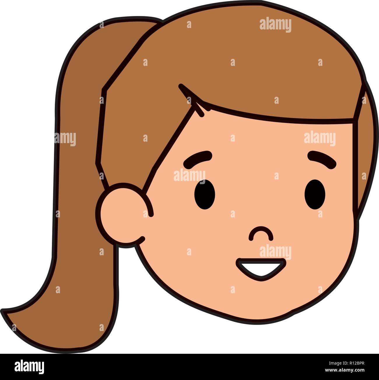 beautiful little girl head character vector illustration design Stock ...