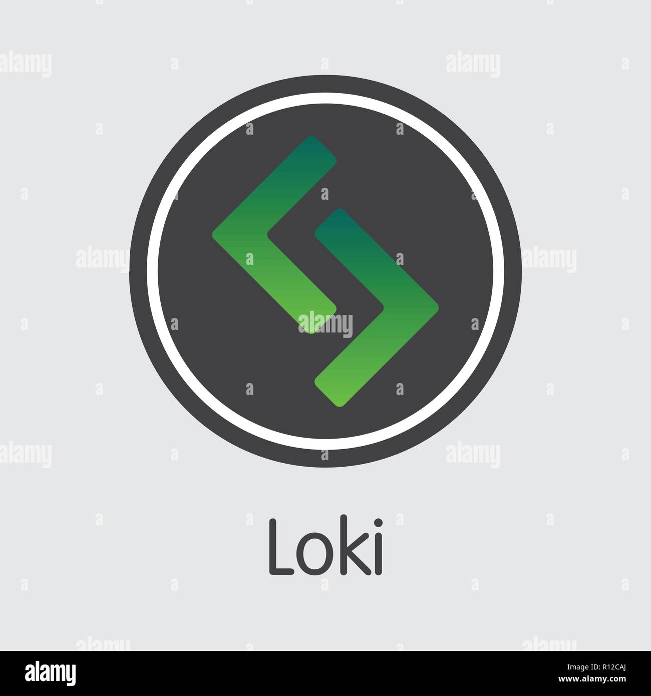 Loki Crypto Currency Coin. Vector Symbol of LOKI. Vector Icon Stock ...
