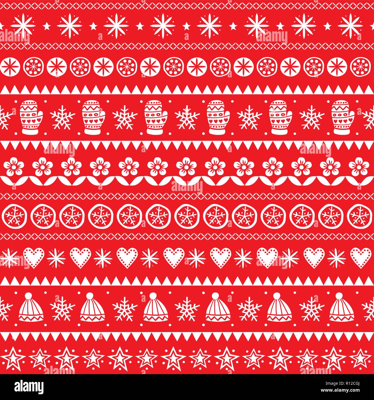 Snowflake on red glove Stock Vector Images - Alamy