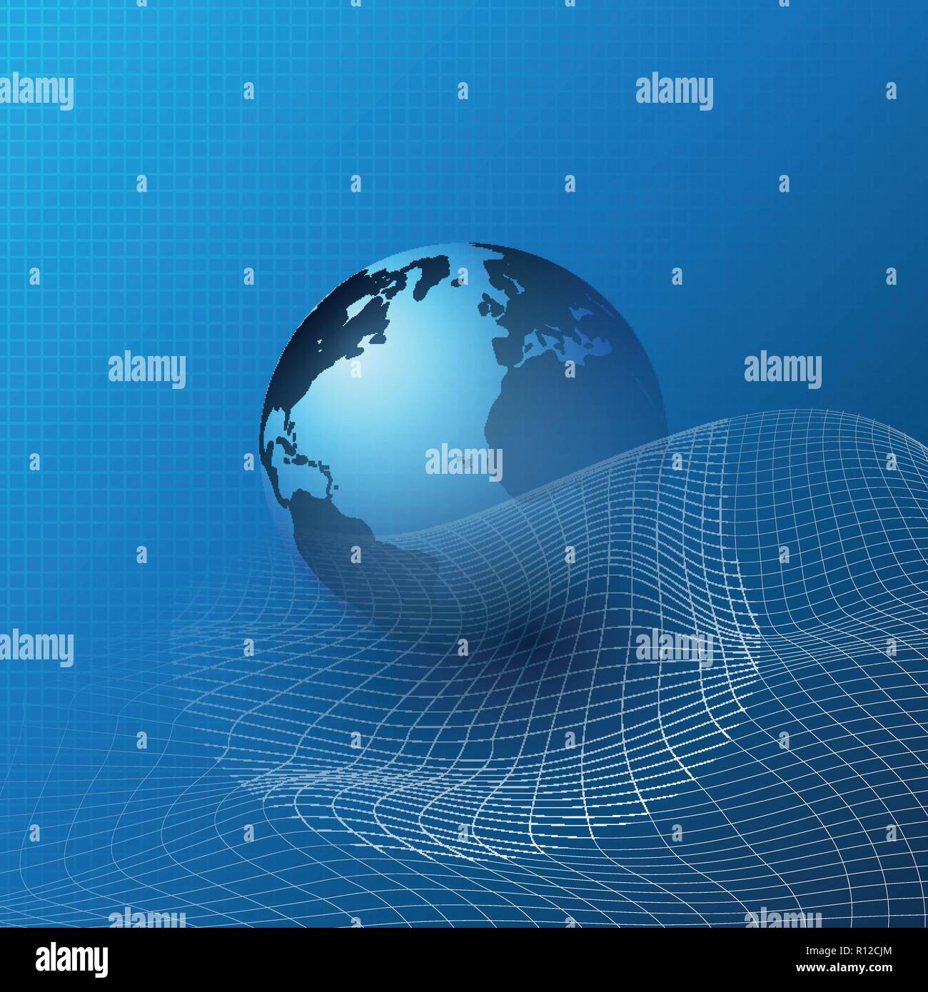 Futuristic Global Technology, Networking and Cloud Computing Design Concept with Earth Globe and ...