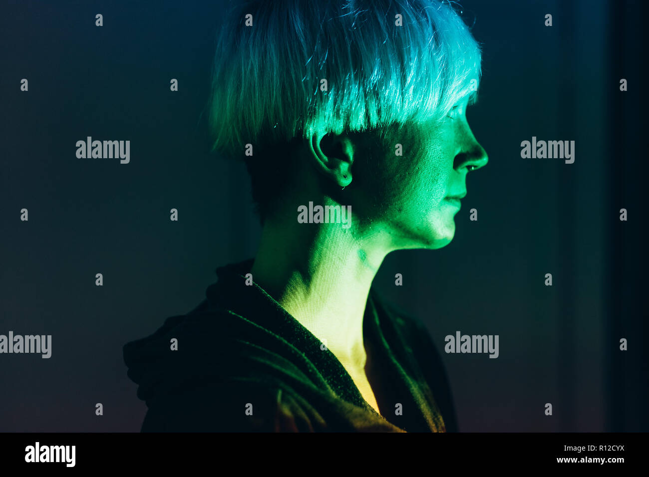 Woman green lights on hi-res stock photography and images - Alamy