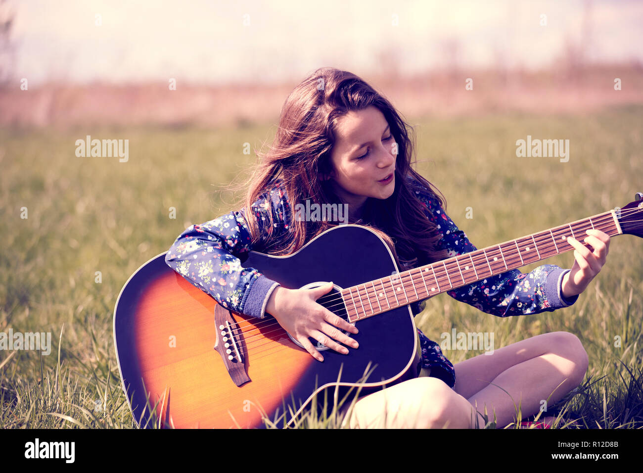 Girl Photography With Guitar