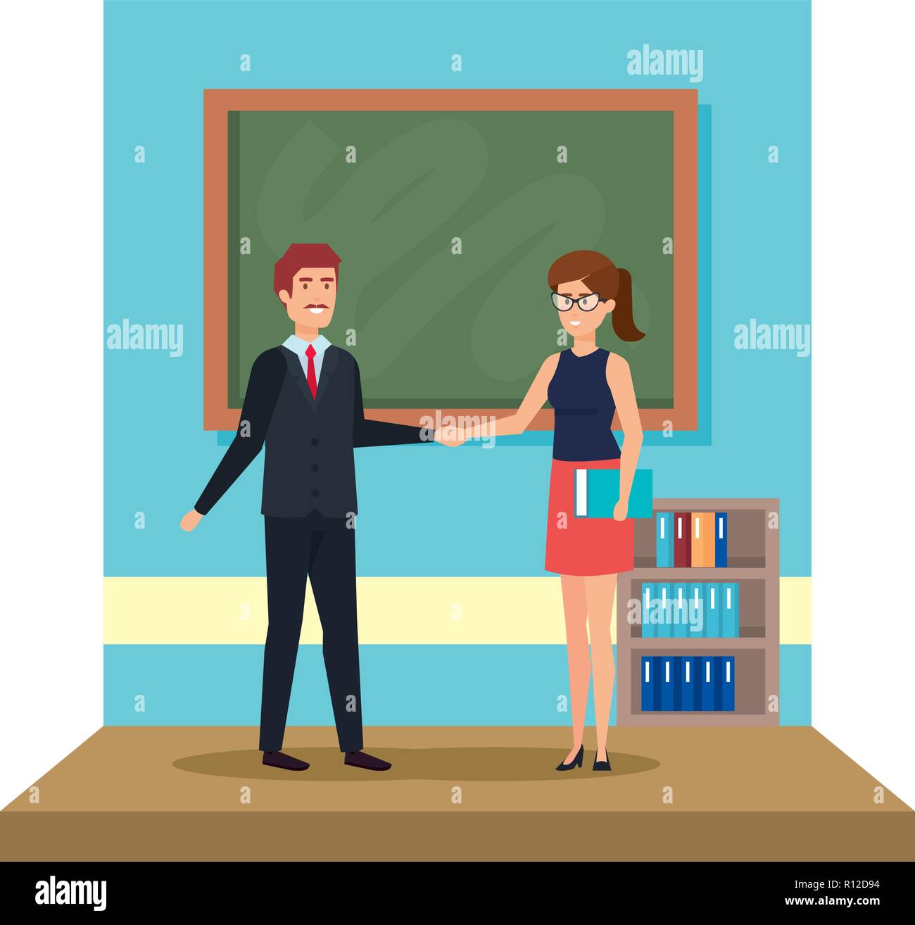 Adult couple and classroom Stock Vector Images - Alamy
