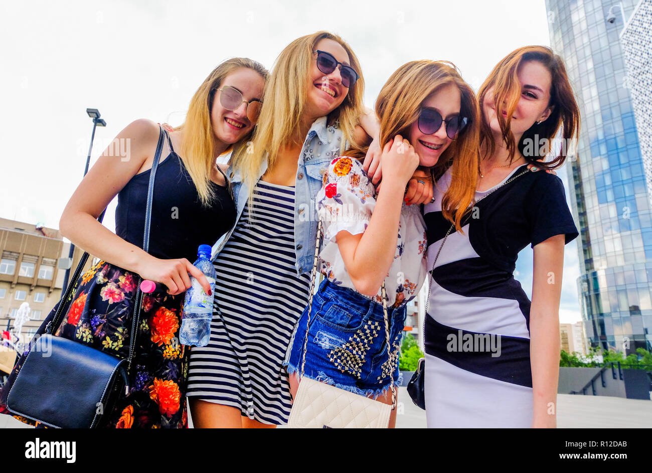 Friends on city break Stock Photo - Alamy