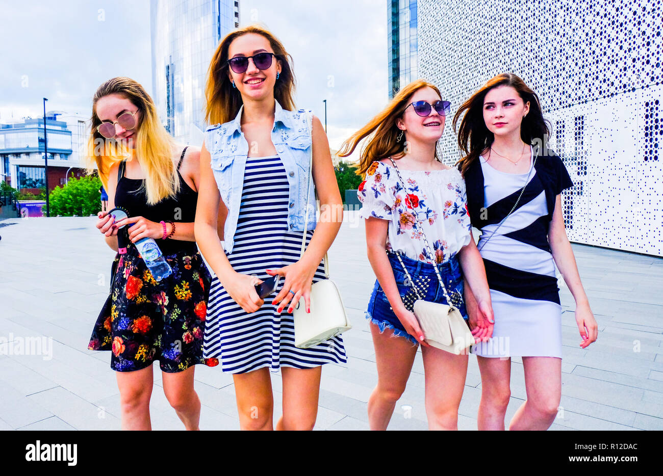 Friends on city break Stock Photo - Alamy