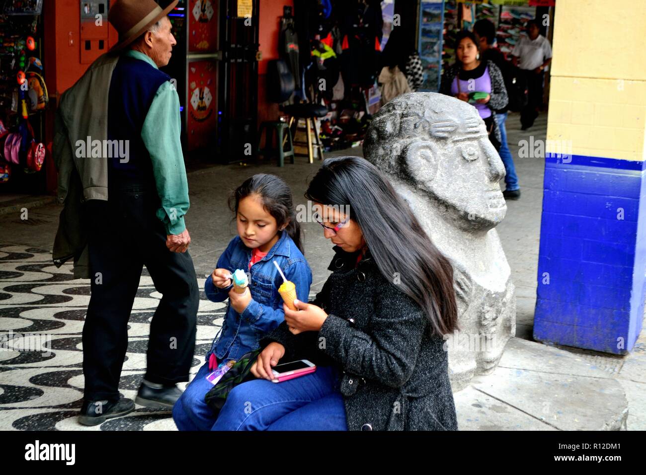 Sculpture of the Recuay culture in HUARAZ. Department of Ancash.PERU ...