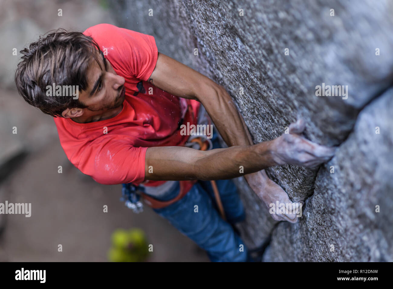 Two people rock climbing red hi-res stock photography and images - Alamy