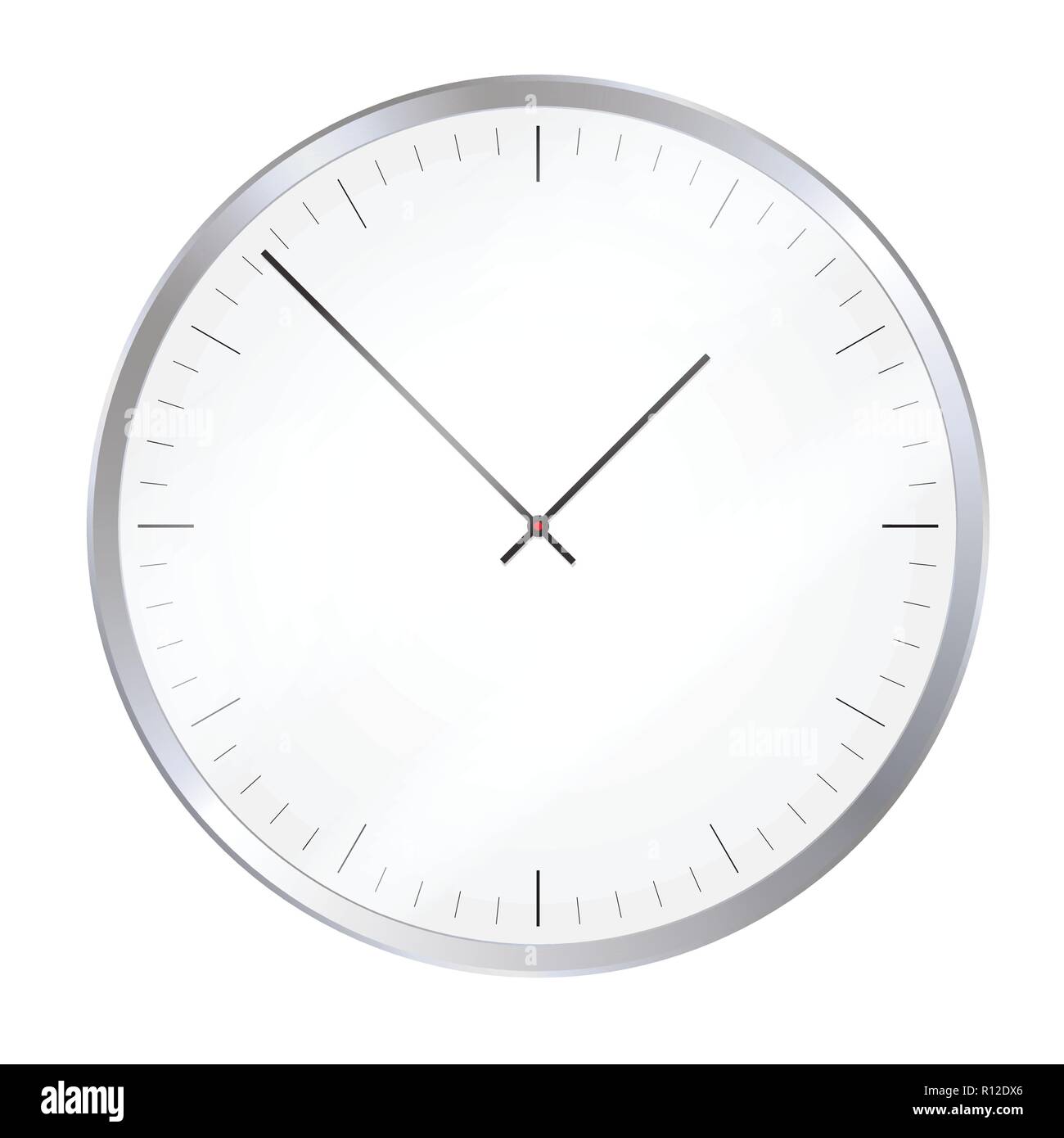 Realistic illustration of a metallic wall clock or a wristwatch with a ...