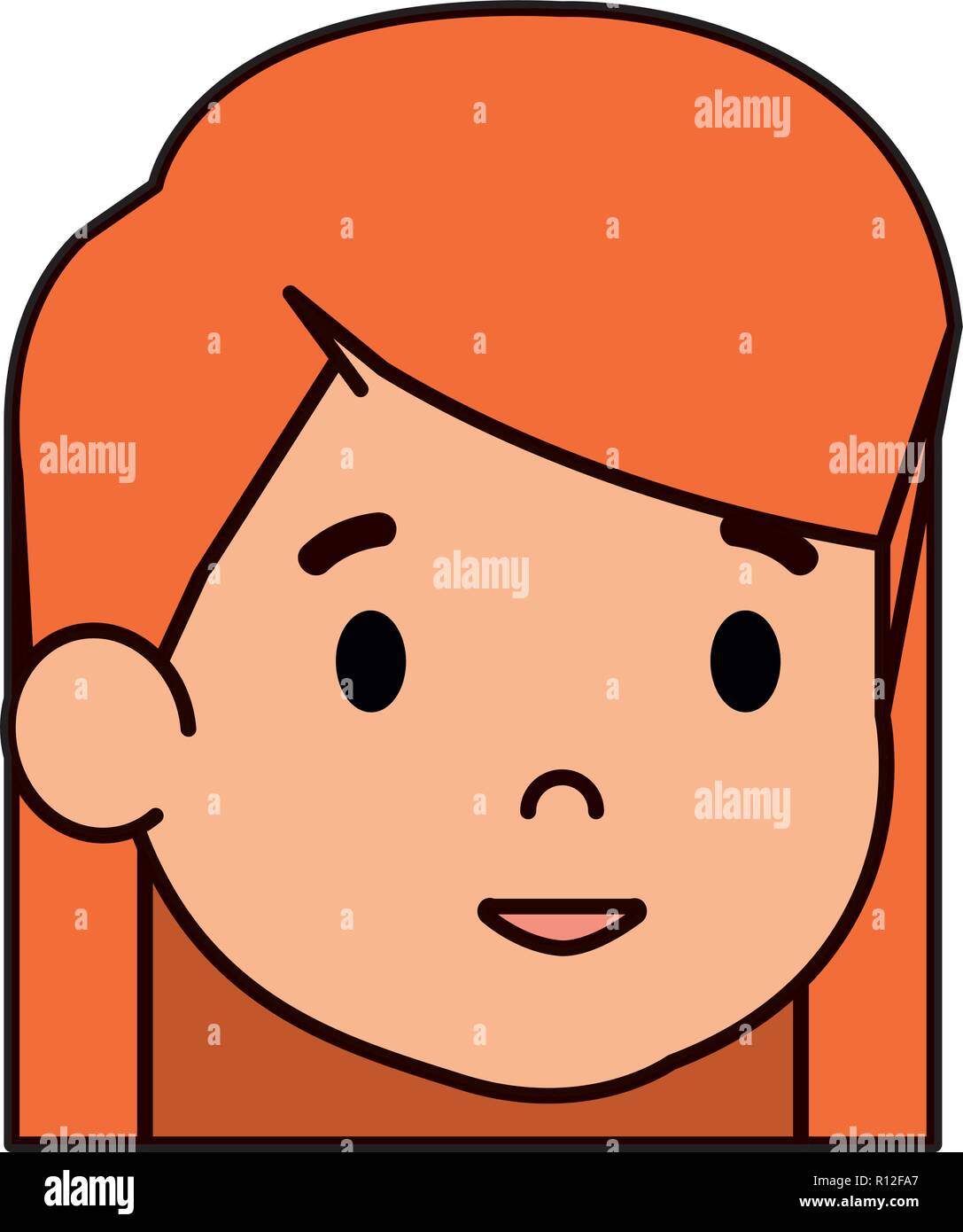 beautiful little girl head character Stock Vector Image & Art - Alamy