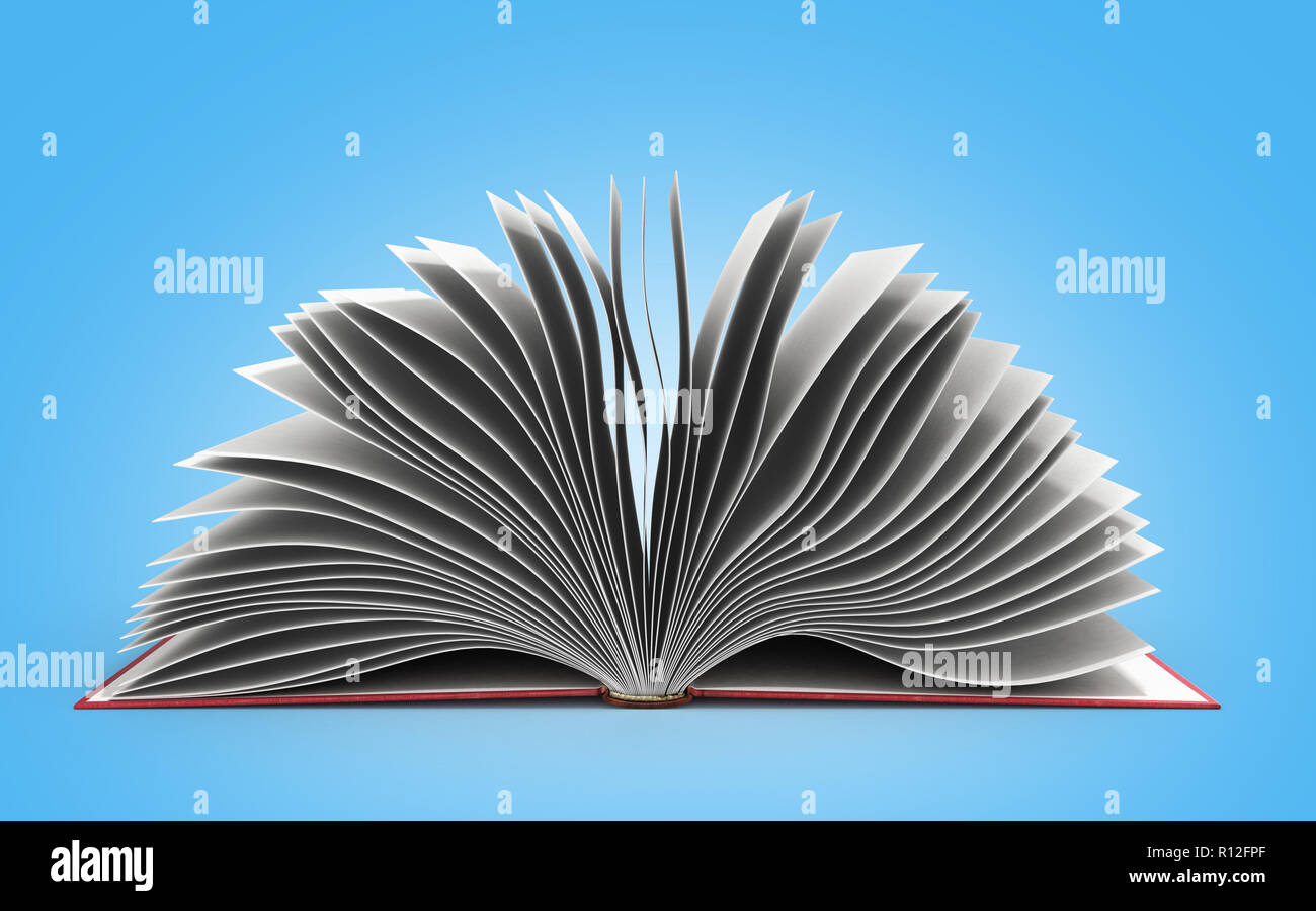 open book 3d render on gradient background Stock Photo - Alamy