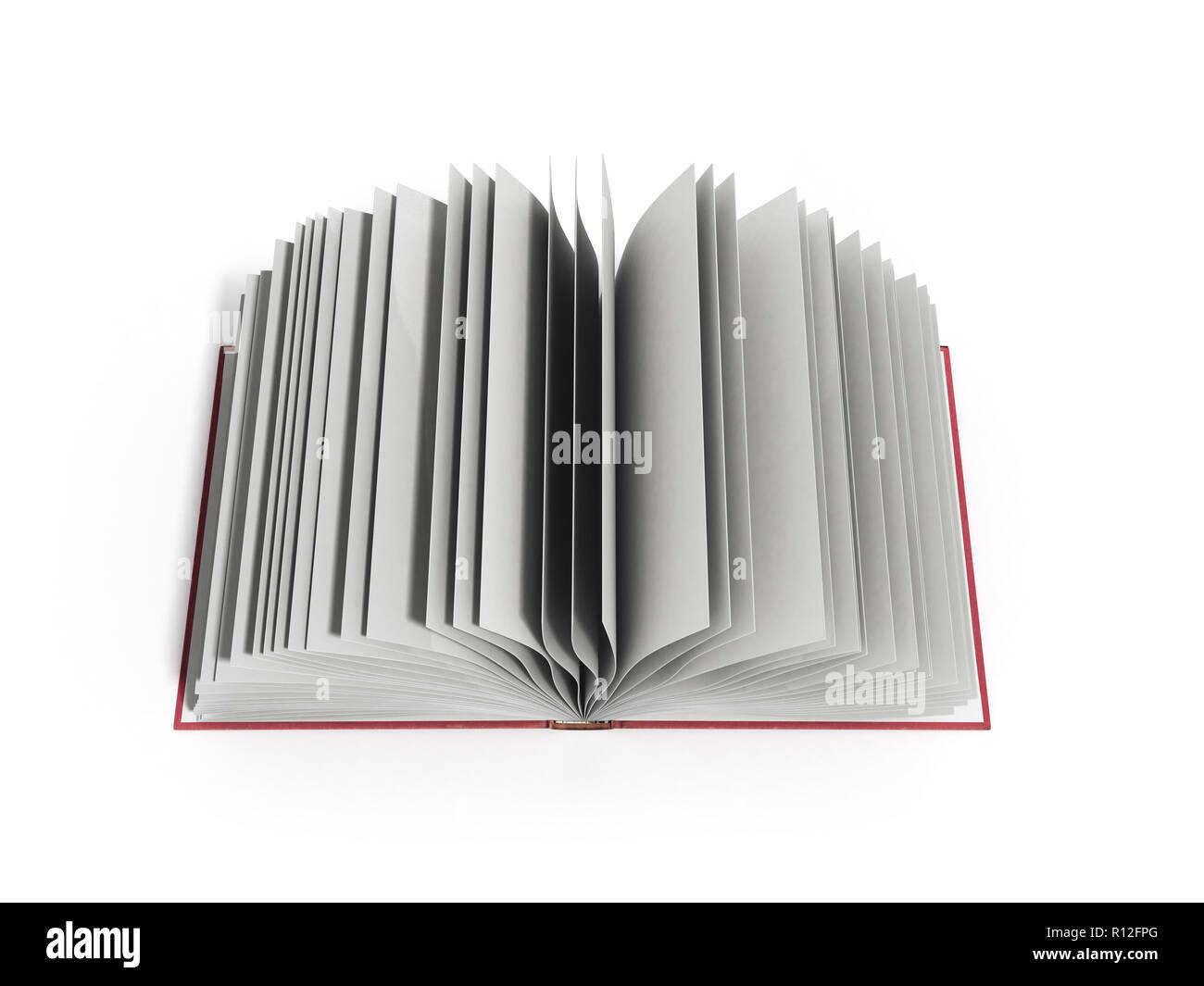 open book 3d render on white background Stock Photo - Alamy