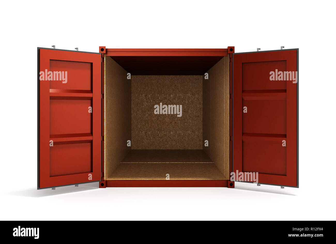 3d rendering of a red shipping container Stock Photo - Alamy