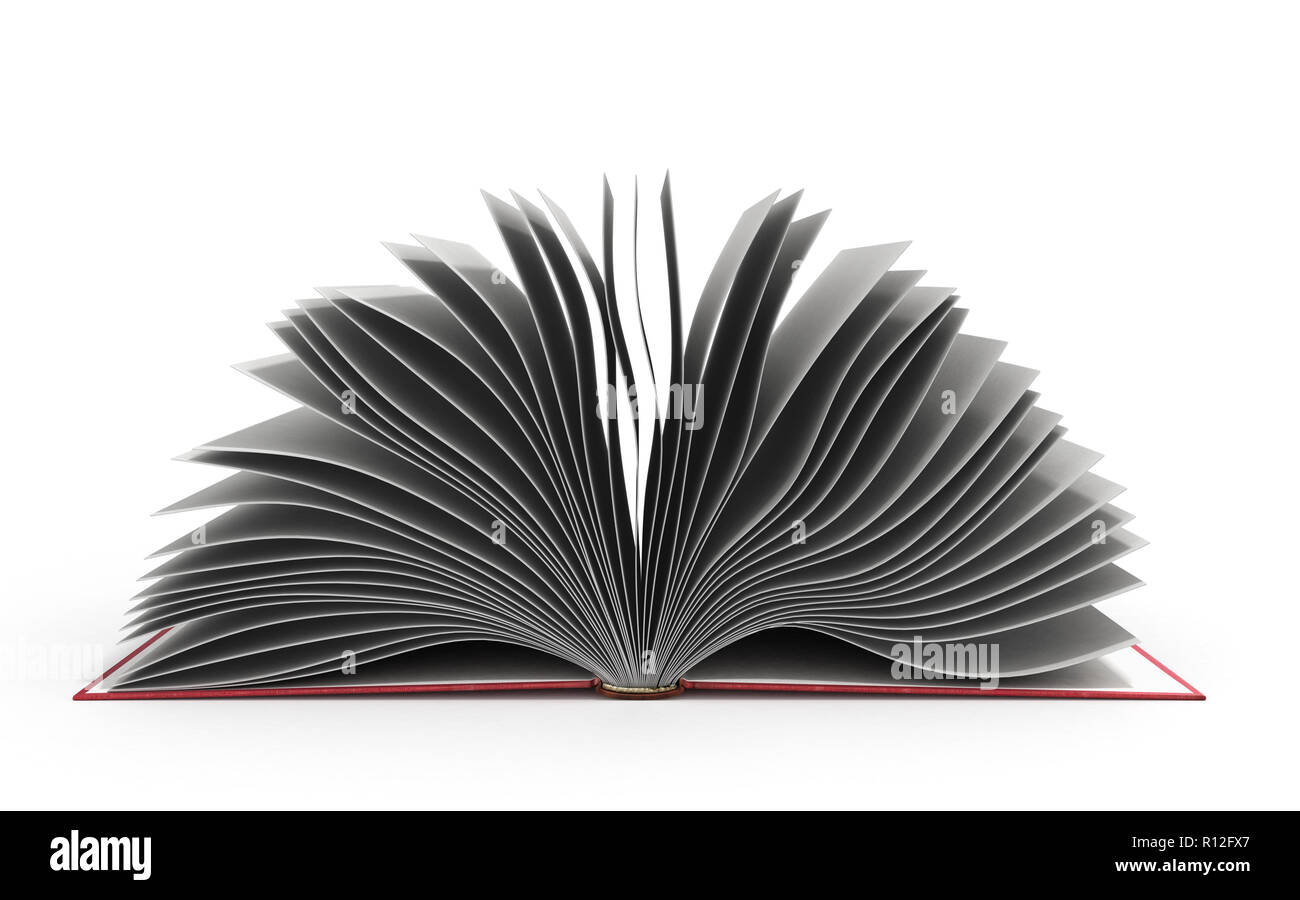 open book 3d render on white background Stock Photo - Alamy