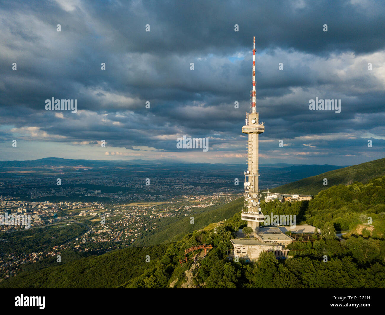 TV tower of Sofia, Bulgaria - on top of Vitosha Mountain - beautiful ...