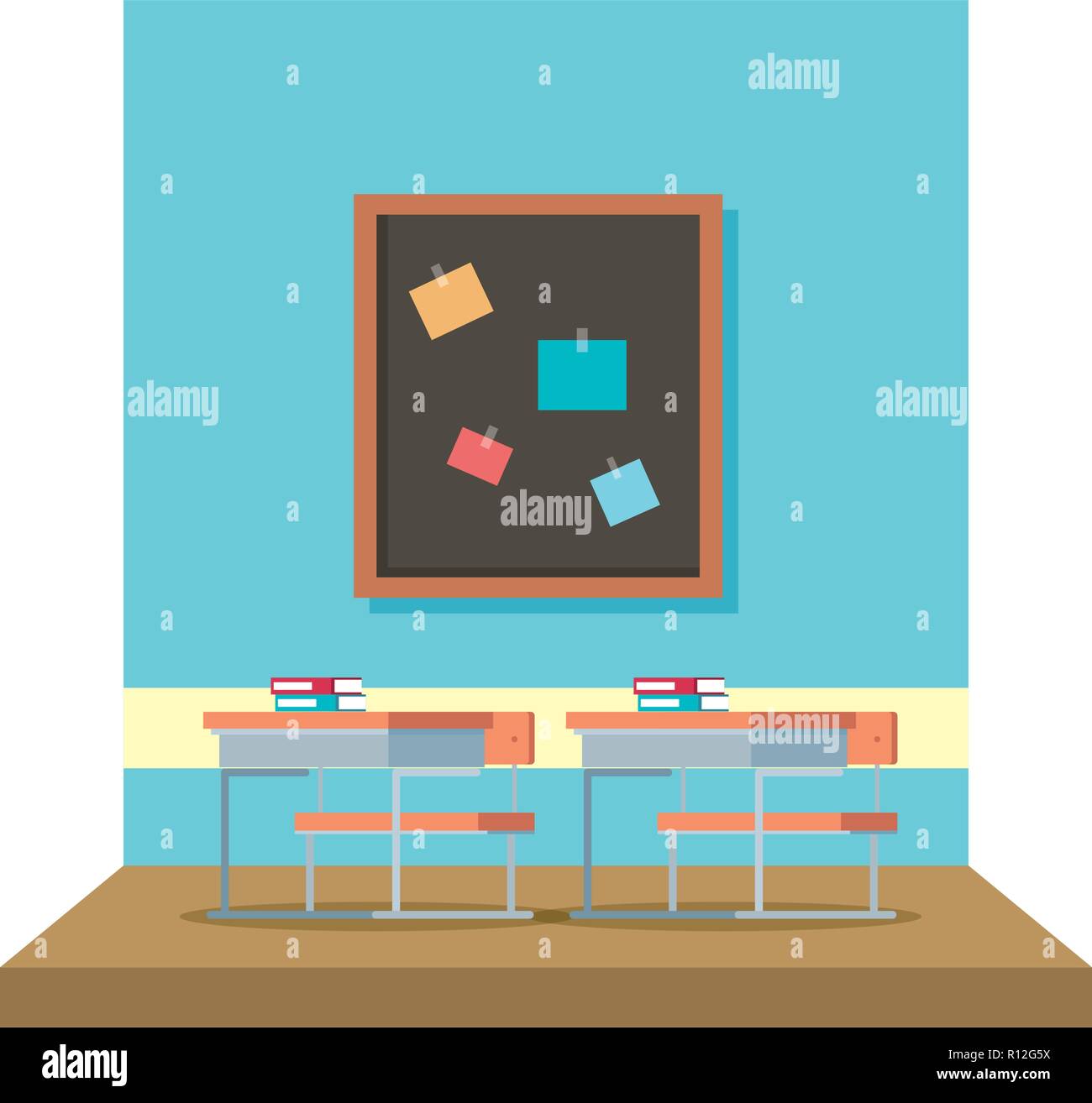 classroom with chalkboard scene Stock Vector Image & Art - Alamy