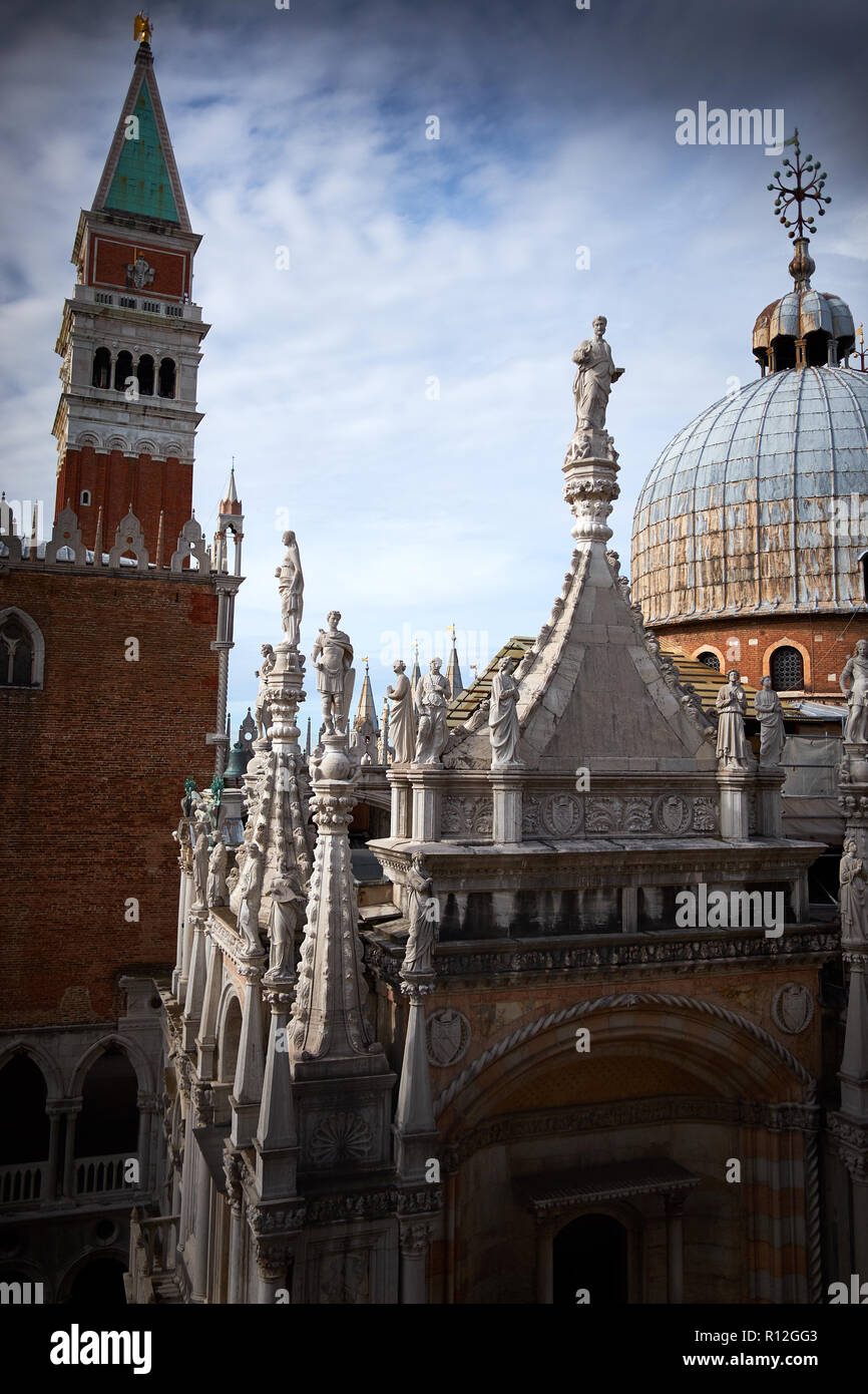 The exterior of The Doge's Palace in Venice, Italy, a masterpiece in ...