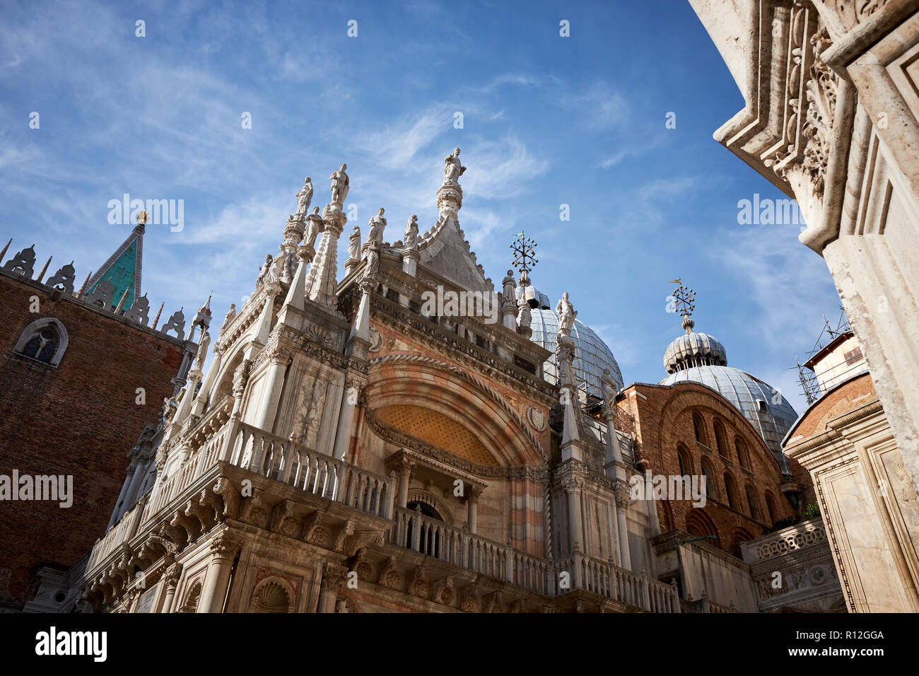 The exterior of The Doge's Palace in Venice, Italy, a masterpiece in ...