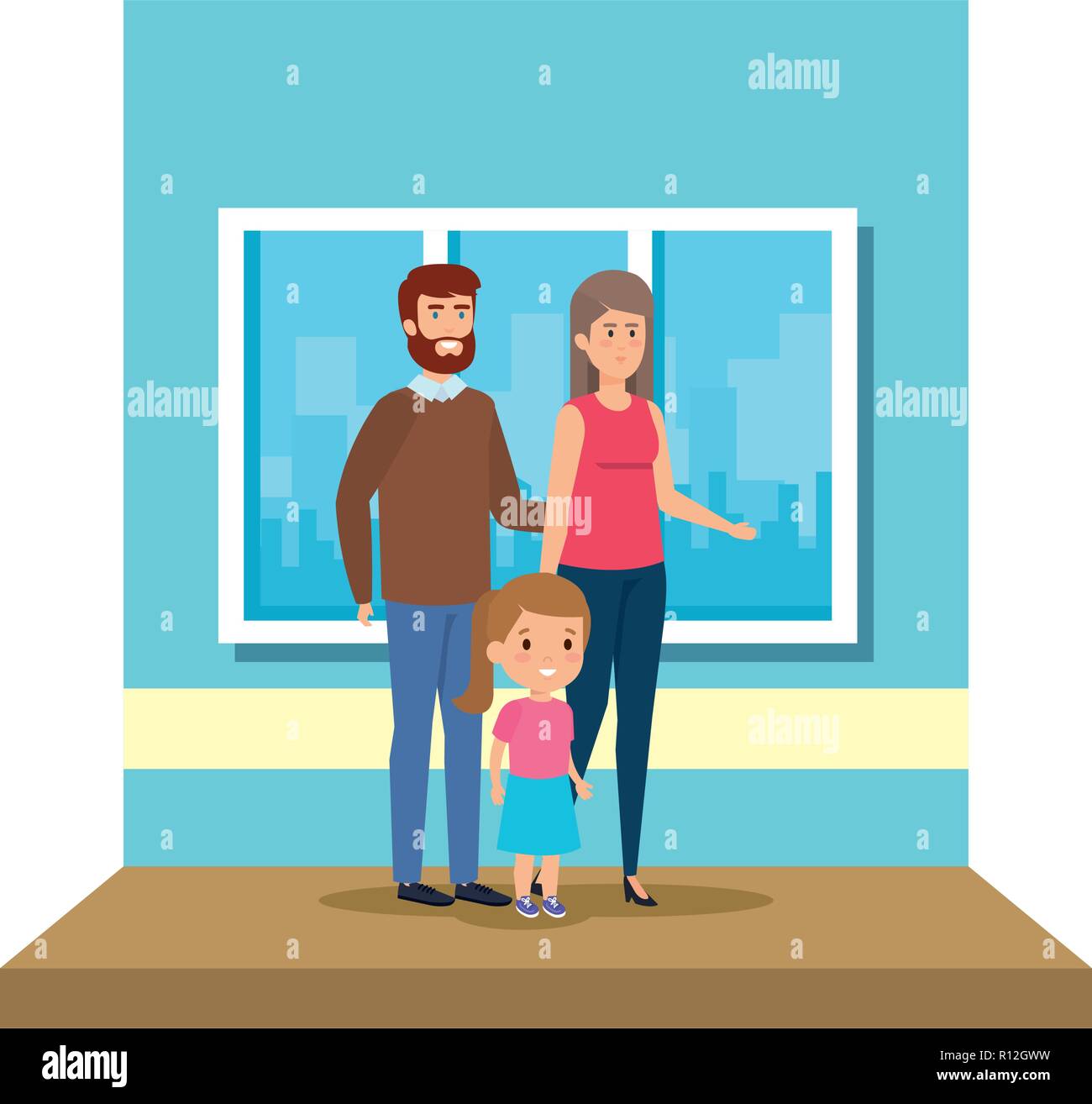 couple teachers with girl in the classroom Stock Vector Image & Art - Alamy