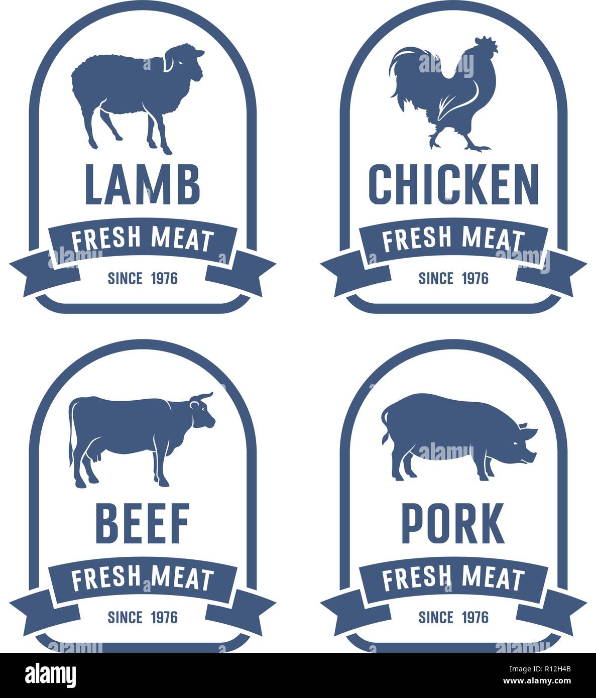 Vector labels meat Cut Out Stock Images & Pictures - Alamy