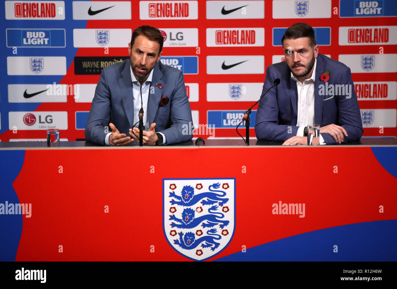 England Manager Gareth Southgate (left) and England's Senior ...