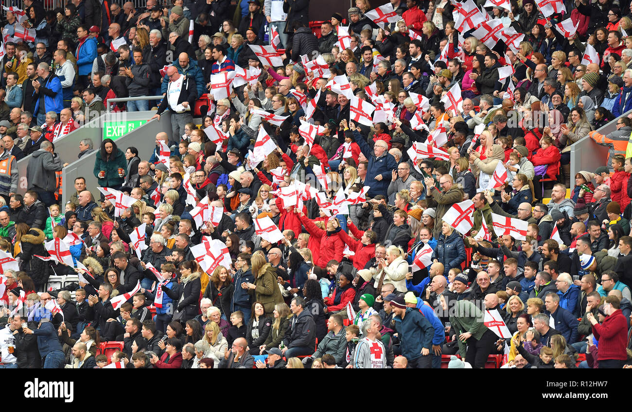 The crowd during the International match at Anfield, Liverpool Stock ...