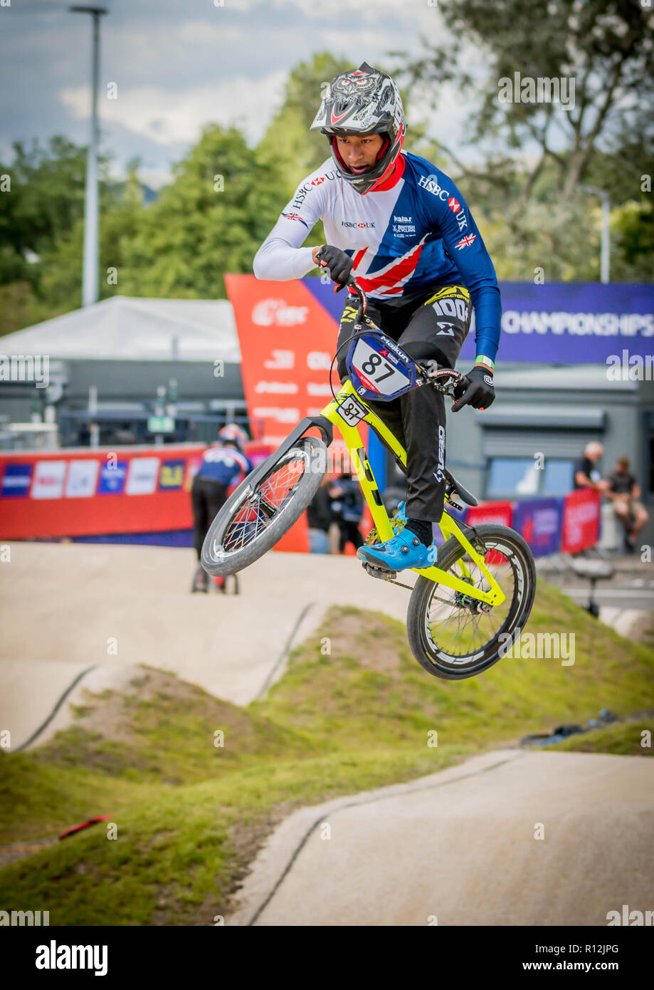 Kye Whyte - Glasgow2018 European Championships - BMX Racing Stock Photo ...