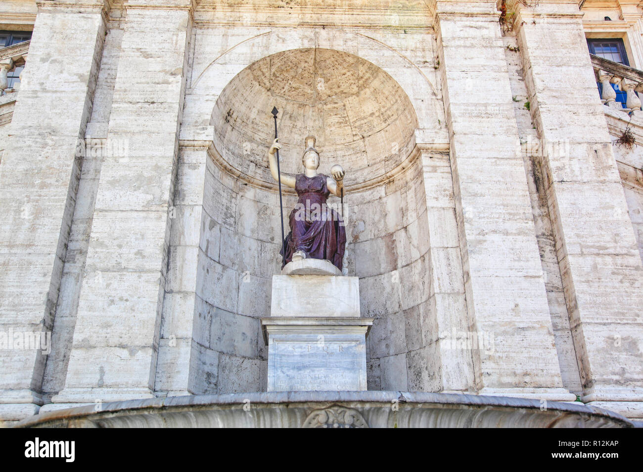 Statue of the goddess Rome, Piazza del Campidoglio, Rome, Lazio, Italy ...
