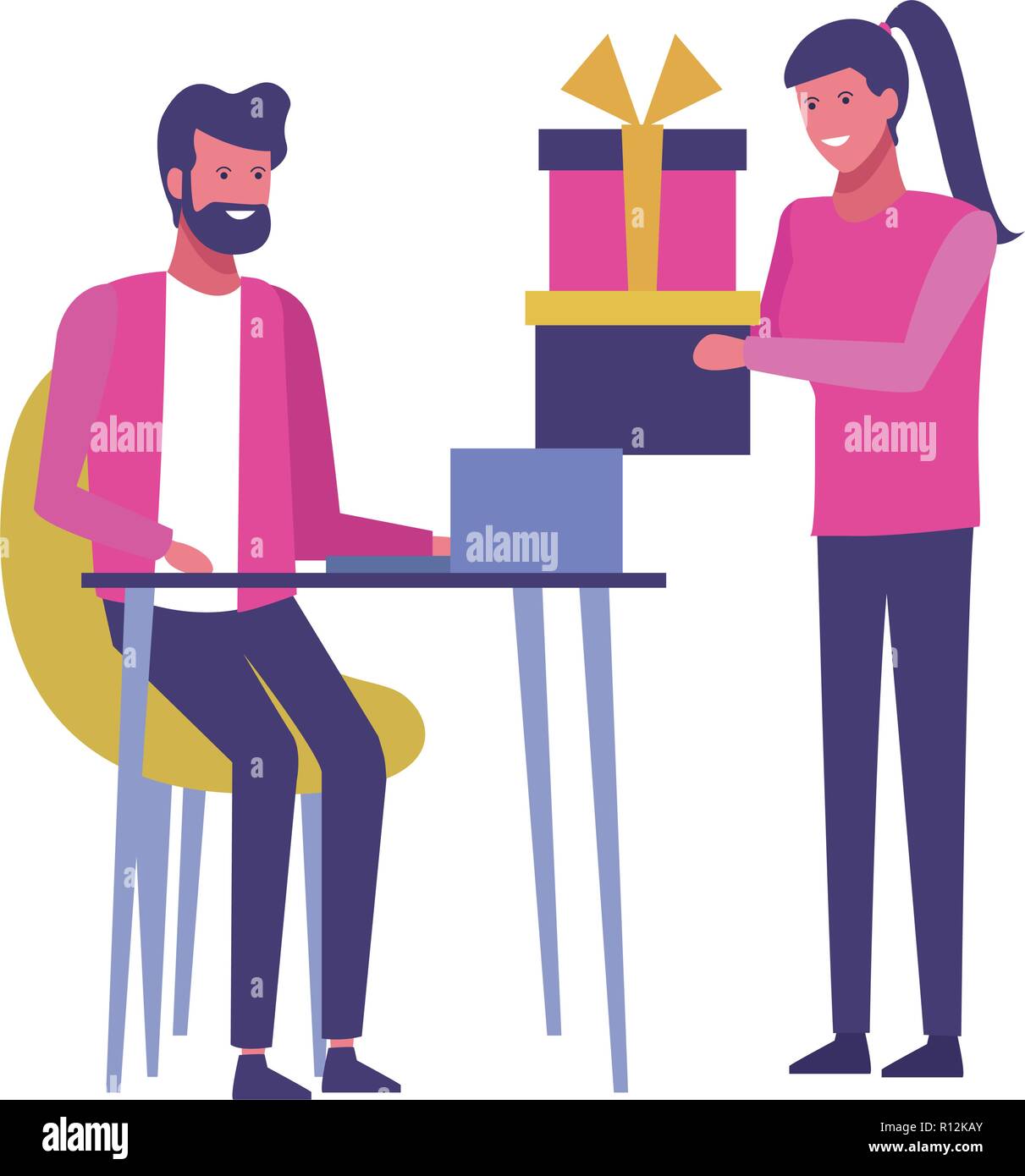 Happy group young friends celebrating Stock Vector Images - Alamy