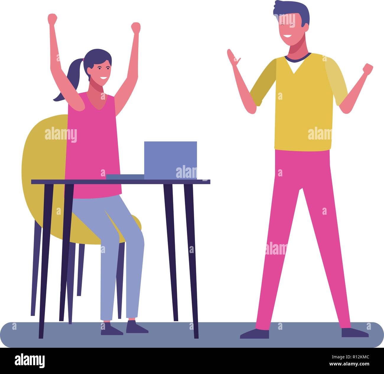 Coworkers laughing Stock Vector Images - Alamy