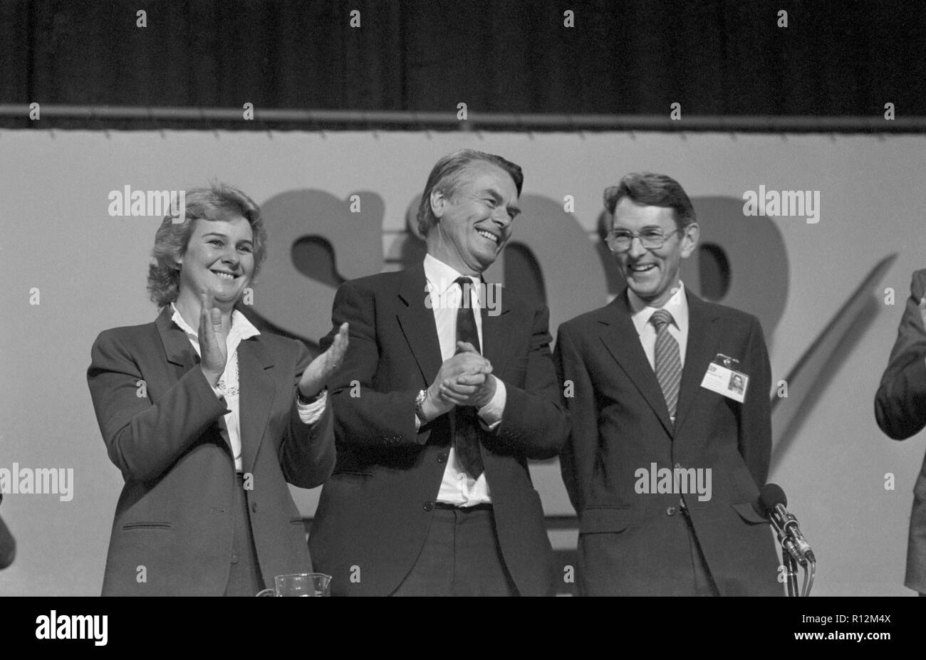 Social Democrats' leader Dr David Owen (centre) and Greenwich MP Rosie ...