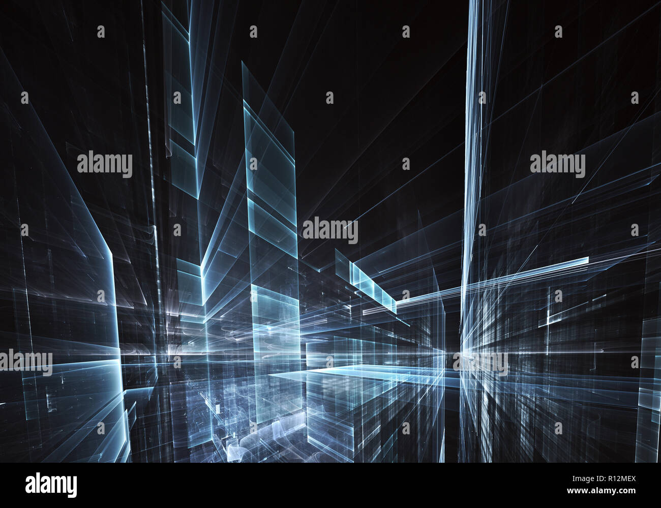 Computer generated abstract tehnology image. Three-dimensional 3D ...
