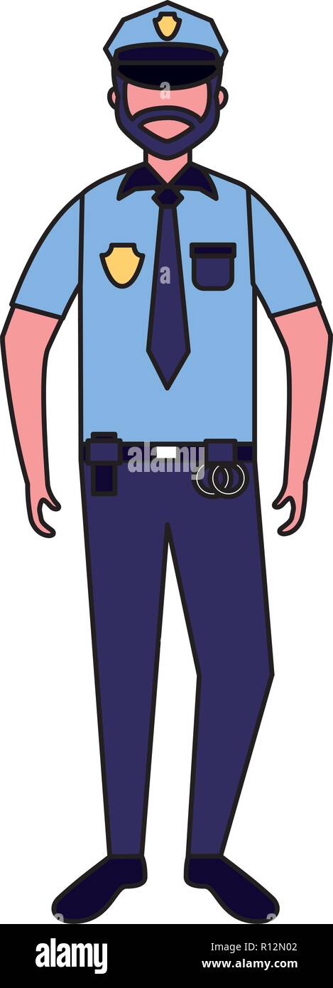 policeman office work professional labor vector illustration Stock ...