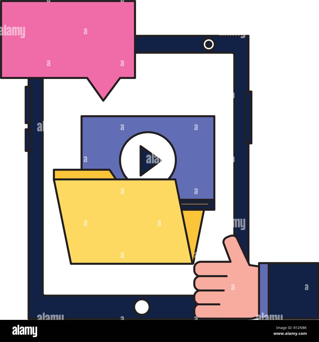 social media digital smartphone folder open message wheel vector ...